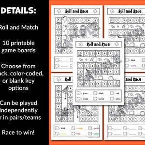 Printable Halloween Dice Game: Roll and Cover Classroom Party Game ...