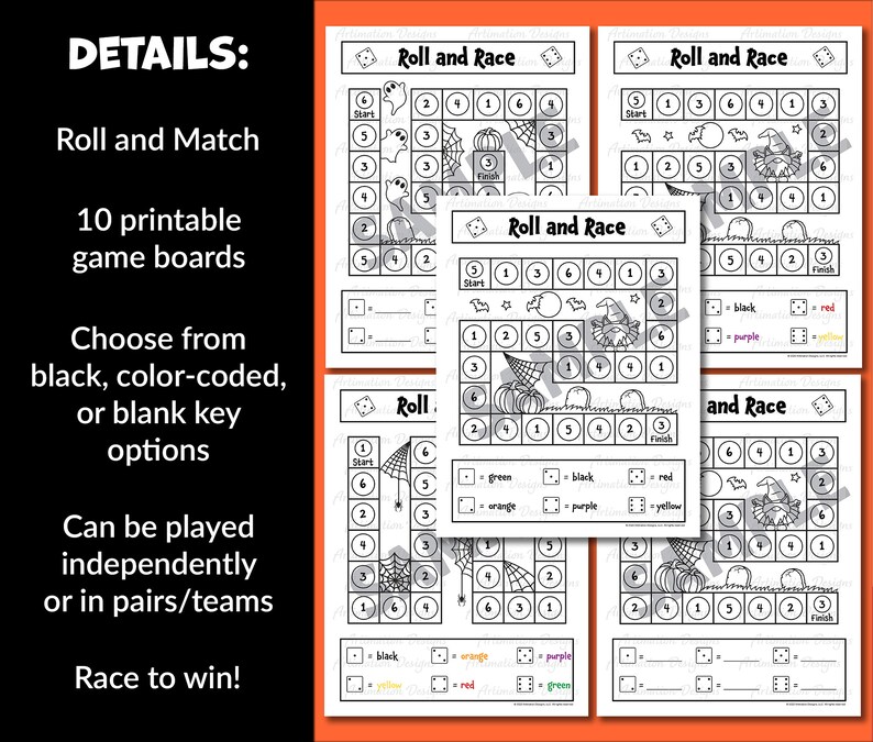 Printable Halloween Dice Game: Roll and Cover Classroom Party Game ...