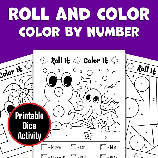 Dice Coloring Page - Etsy UK