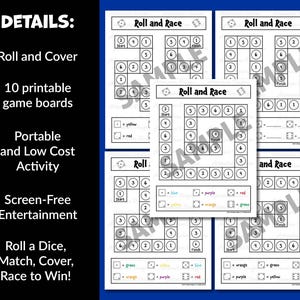 Printable Roll and Race Dice Game: Fun Color by Number Activity - Do a ...