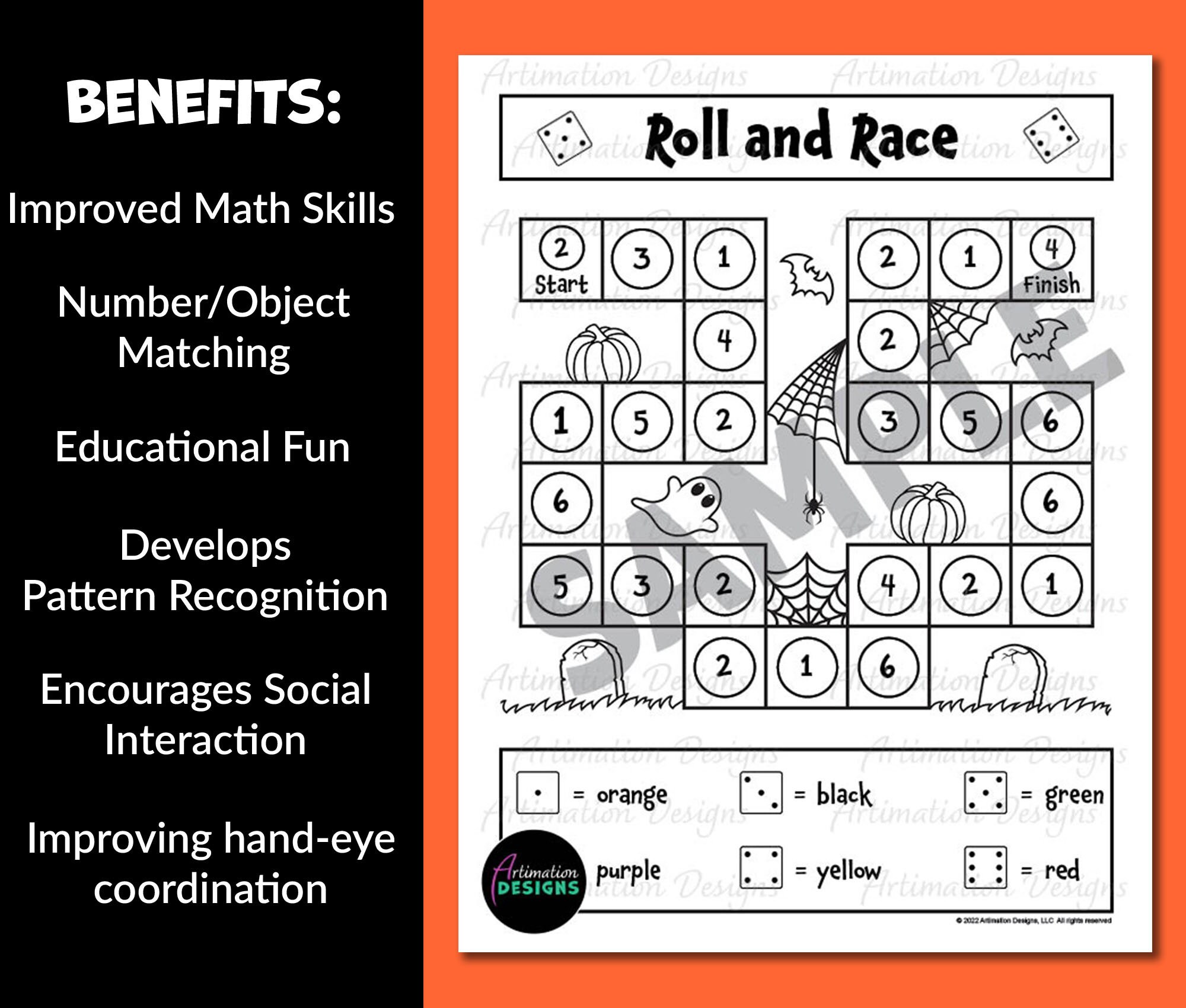 Printable Halloween Dice Game: Roll and Cover Classroom Party Game ...