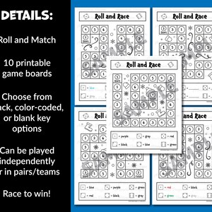 Printable Winter Games for Kids: Roll and Race Dice Game - Word ...