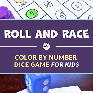Color by Number Printable Dice Game for Kids Roll and Cover Math ...