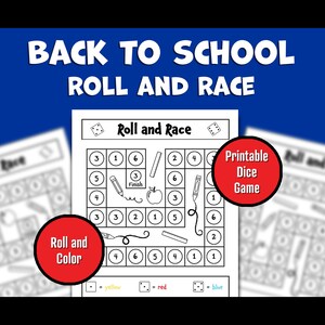 Printable Roll and Race Dice Game: Fun Back to School Classroom ...