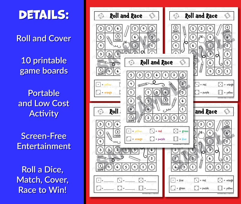 Printable Roll and Race Dice Game: Fun Back to School Classroom ...