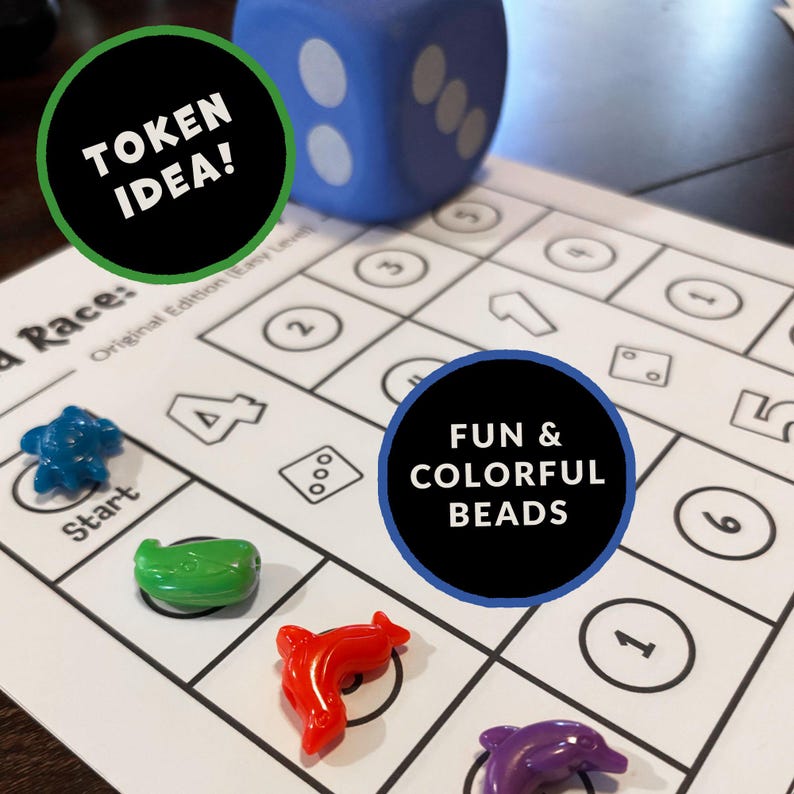 Color by Number Printable Dice Game for Kids Roll and Cover Math ...