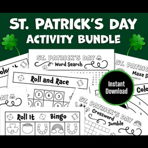 St Patricks Day Printable Games, Kids Color by Number, Roll and Race ...