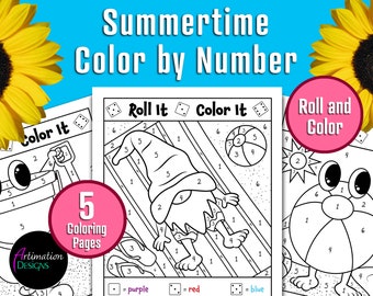 Summer Coloring by Number - Etsy