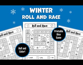 Printable Roll and Race Dice Game: Fun Color by Number Activity - Do a ...