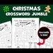 Printable Christmas Crossword Puzzle: Winter Word Scramble Activity for ...