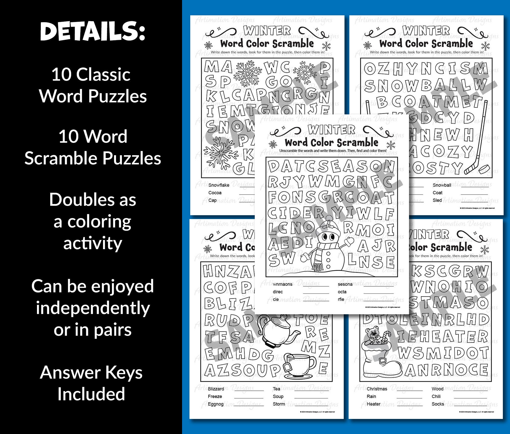 Printable Winter Games for Kids: Roll and Race Dice Game - Word ...