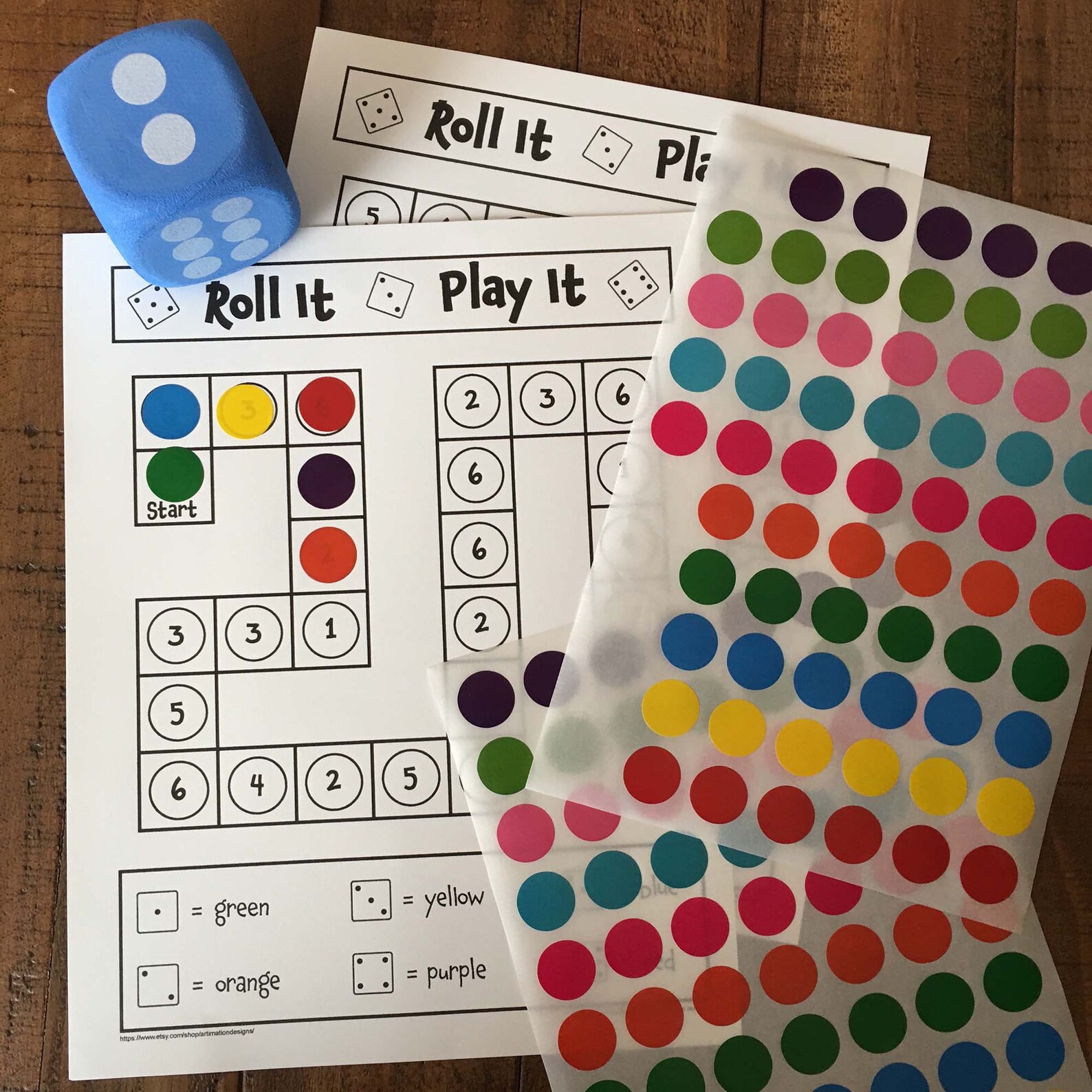 Kids Printable Dice Game Roll And Cover Math Game Color By Etsy Kids Printable Dice Game Roll And Cover Math Game Color By Etsy
