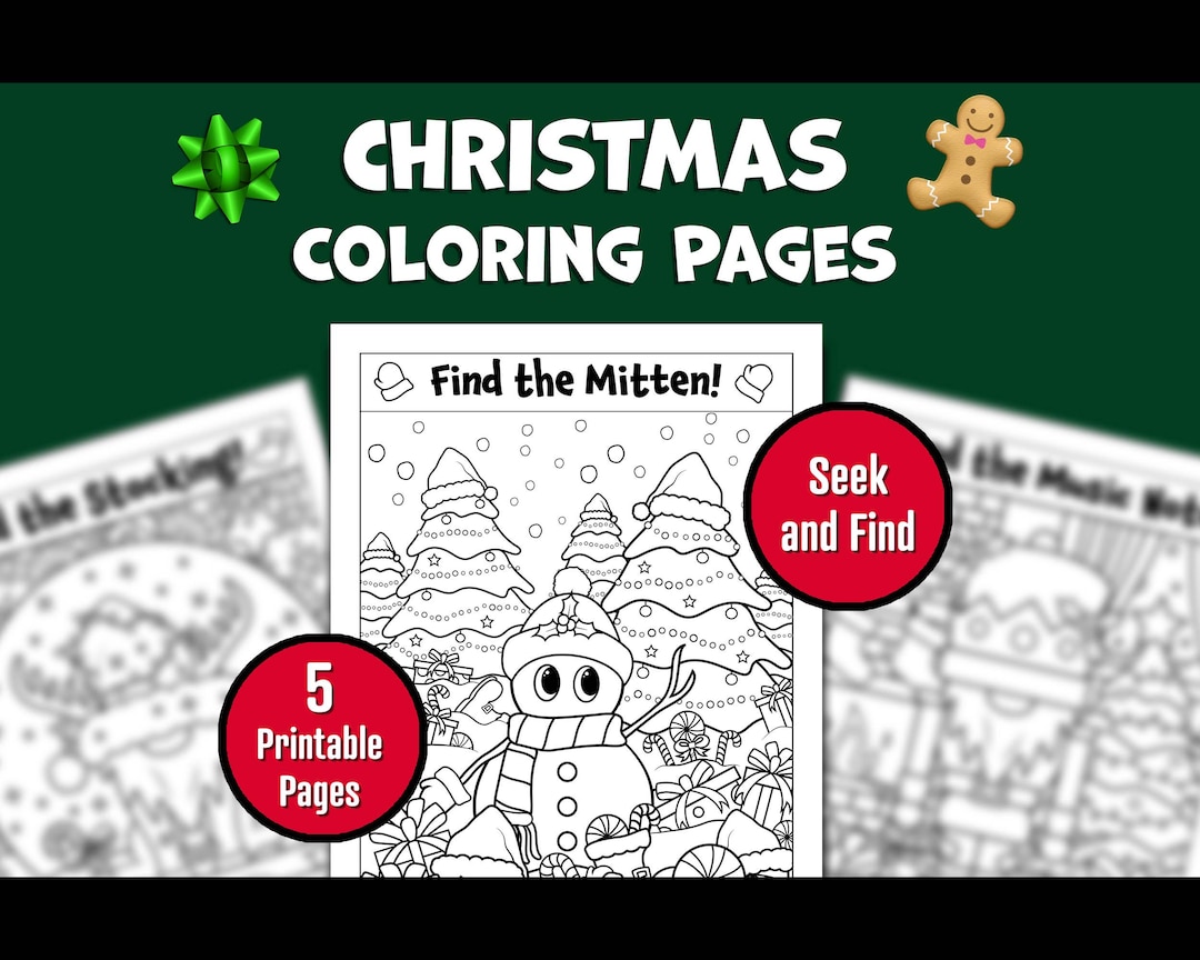 Printable Christmas Coloring Pages: Seek and Find Kids Holiday ...