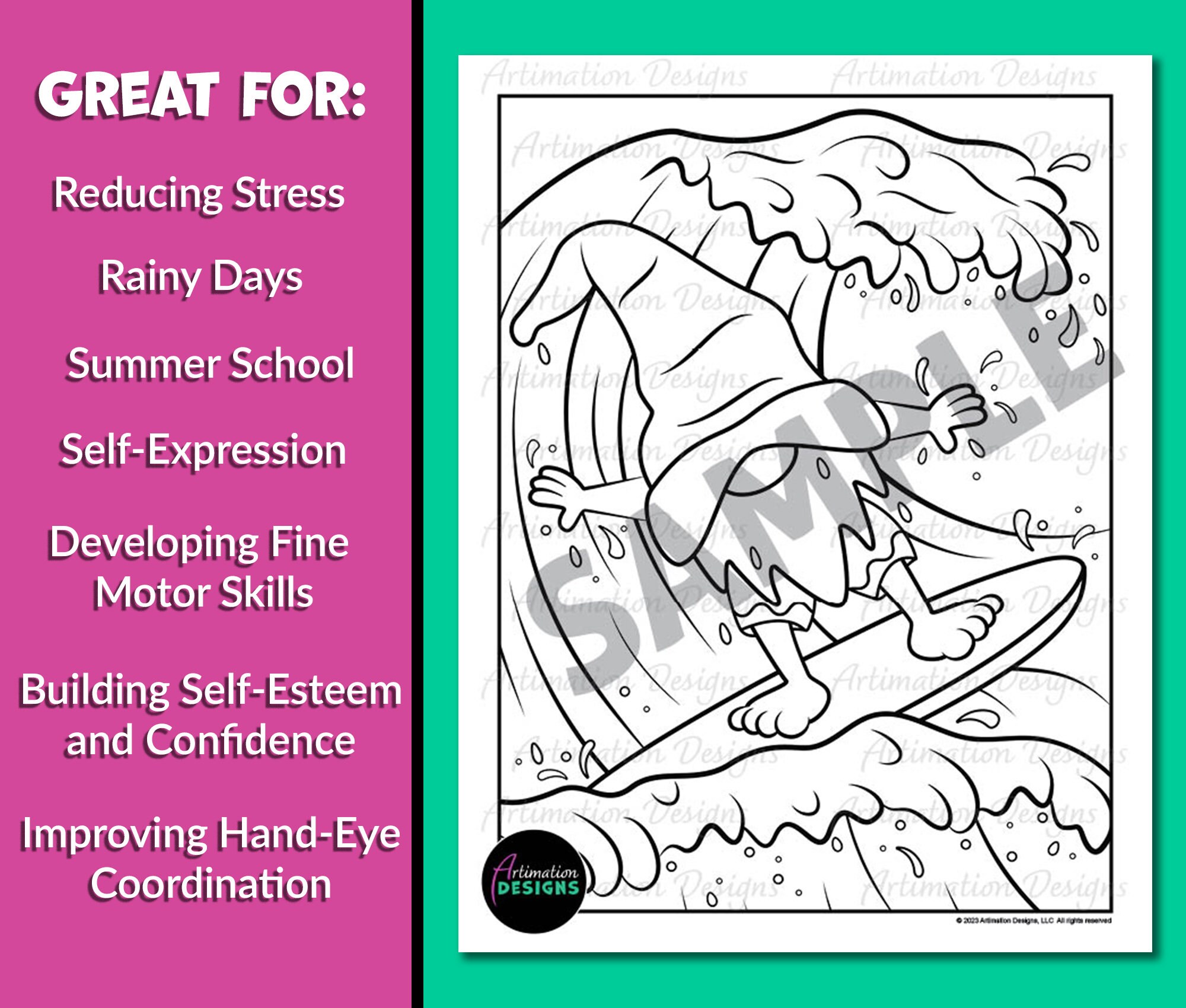 Printable Summer Gnome Coloring Pages: Fun Stress Relief Activity for ...