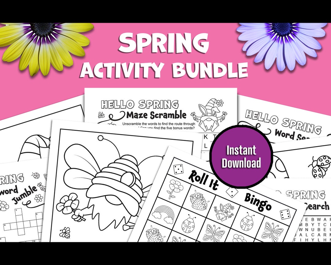 Printable Spring Activities: Gnome Coloring Pages, Bingo Roll and Cover ...