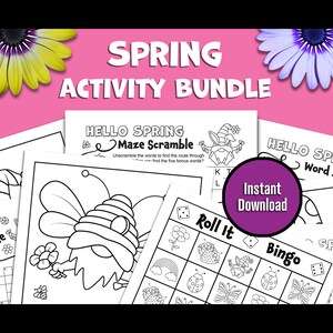 Printable Spring Activities: Gnome Coloring Pages, Bingo Roll and Cover ...