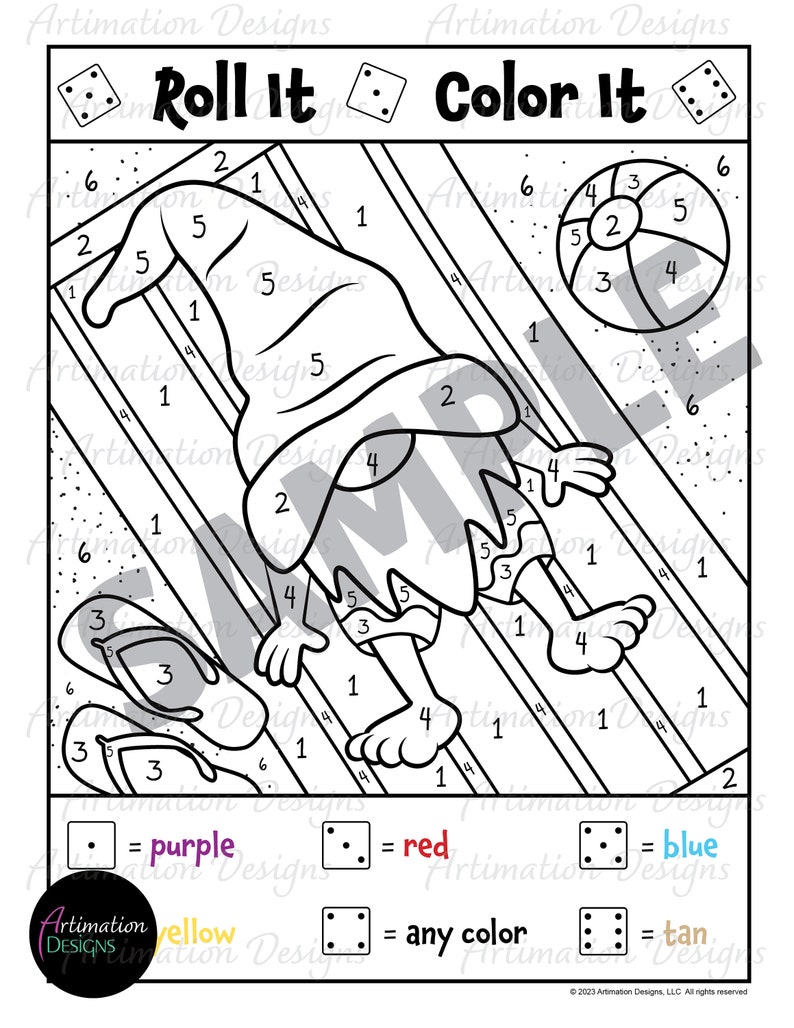 Color by Number Roll a Dice Coloring Pages for Kids Dice - Etsy