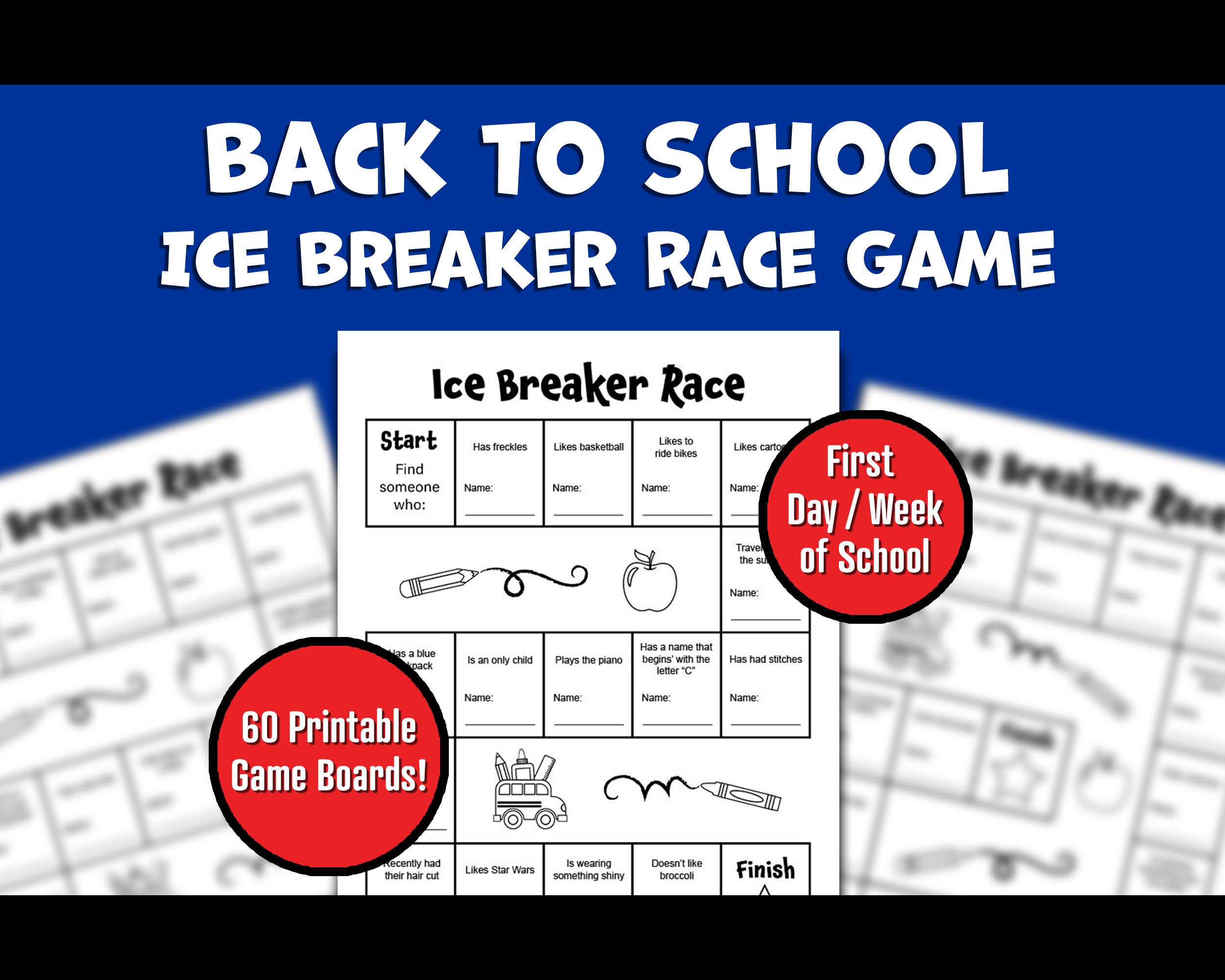 Printable Back to School Game: Fun First Day of School Classroom ...