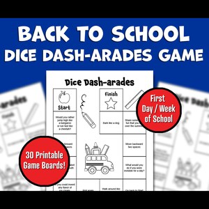 Printable Back to School Dice Game: Fun First Day of School Classroom ...