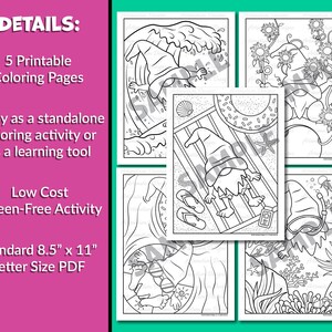 Printable Summer Gnome Coloring Pages: Fun Stress Relief Activity for ...