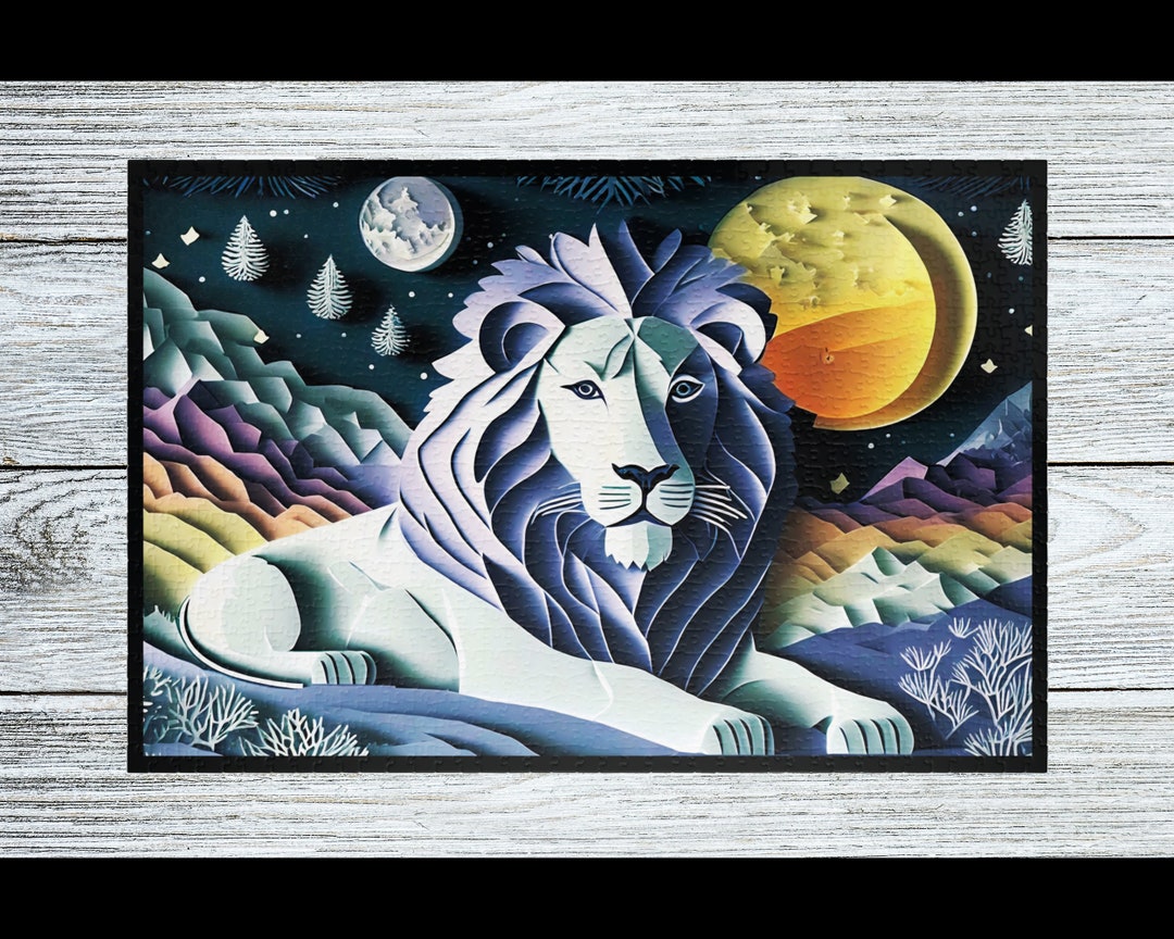 Lion Jigsaw Puzzle, Layered Papercut Art, Safari Animals, Cat Lover ...