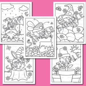 Printable Spring Activities: Gnome Coloring Pages, Bingo Roll and Cover ...