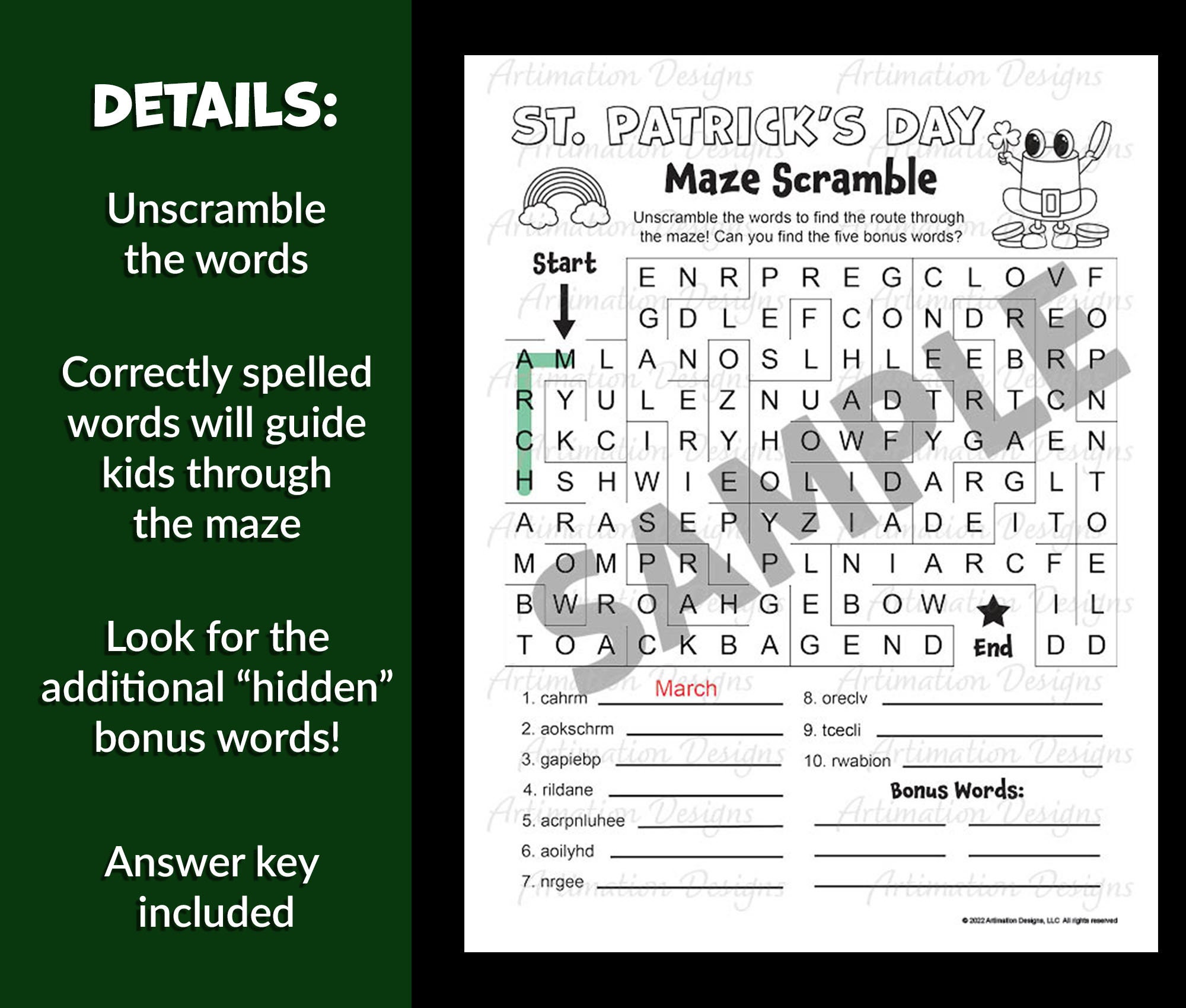 St Patricks Day Printable Games, Kids Color by Number, Roll and Race ...