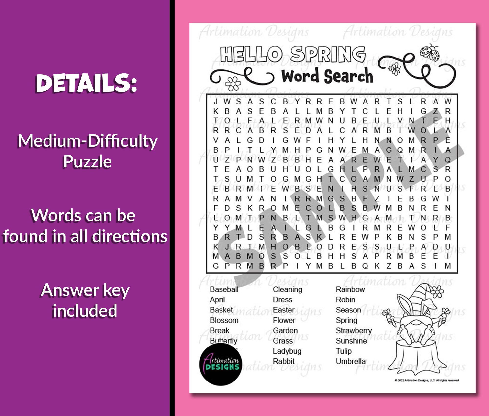 Printable Spring Activities: Gnome Coloring Pages, Bingo Roll and Cover ...