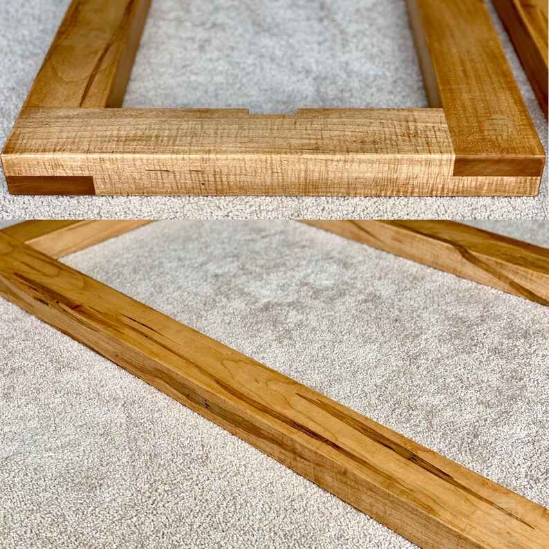 Rectangular Solid Wood Table Base maple - Etsy