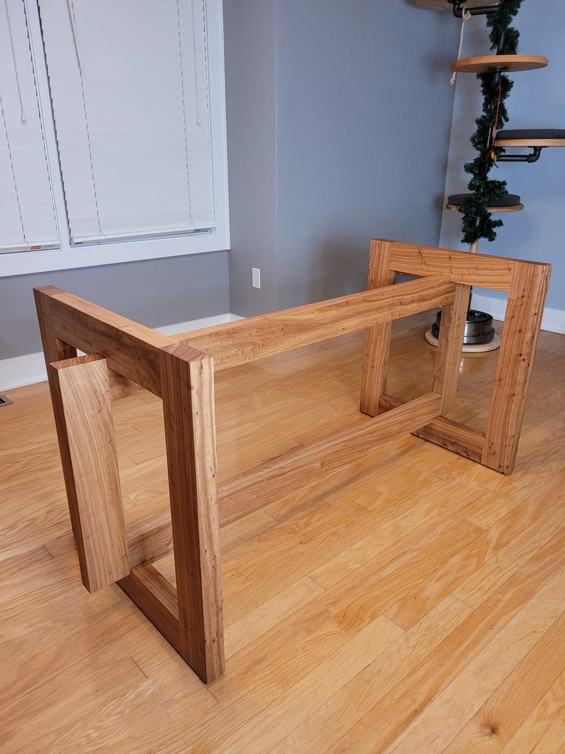 Rectangular Solid Wood Table Base elm - Etsy