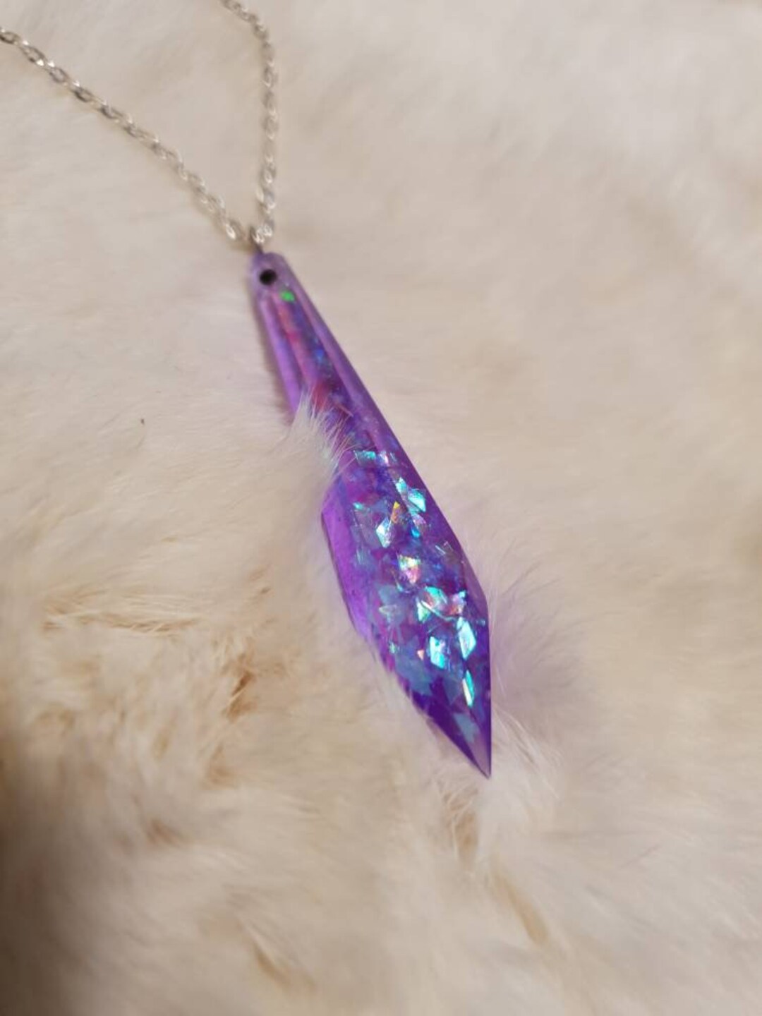 Necklace Pendant MOONPENDULUM Pendulum Gold Red Glitter Holo Colorful ...