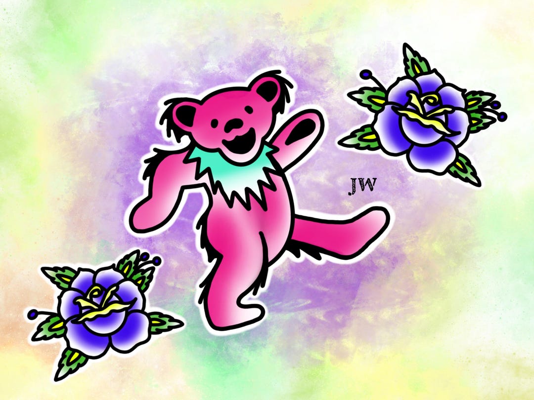 Grateful Dead Dancing Bear Flash (print) - Etsy