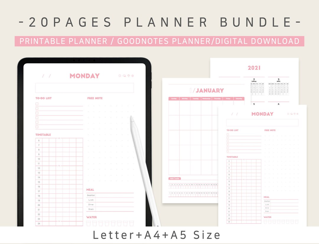 Printable Planner 2021, Goodnotes Planner, Planner, Monthly Planner ...