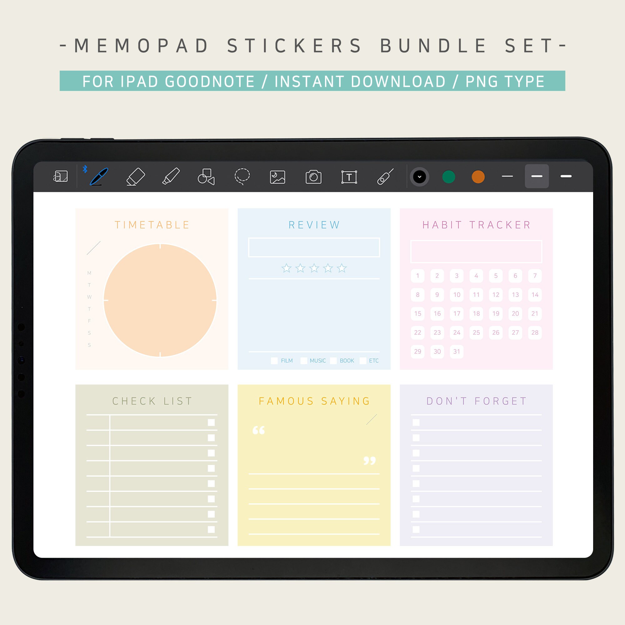 Digital Planner Stickers Bundle Assorted Transparent PNG - Etsy