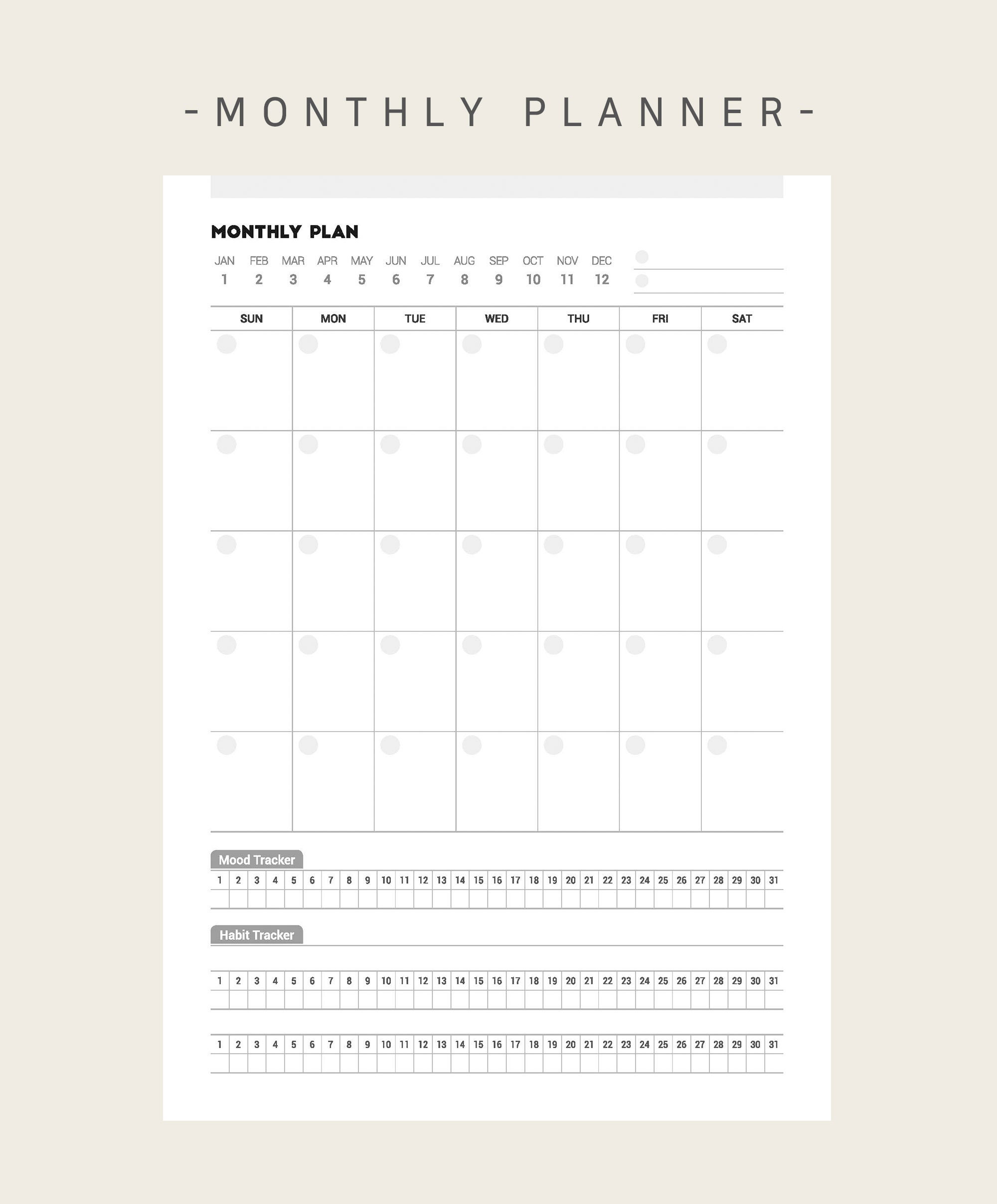 Printable Planner Goodnotes Planner Monthly Planner Daily - Etsy