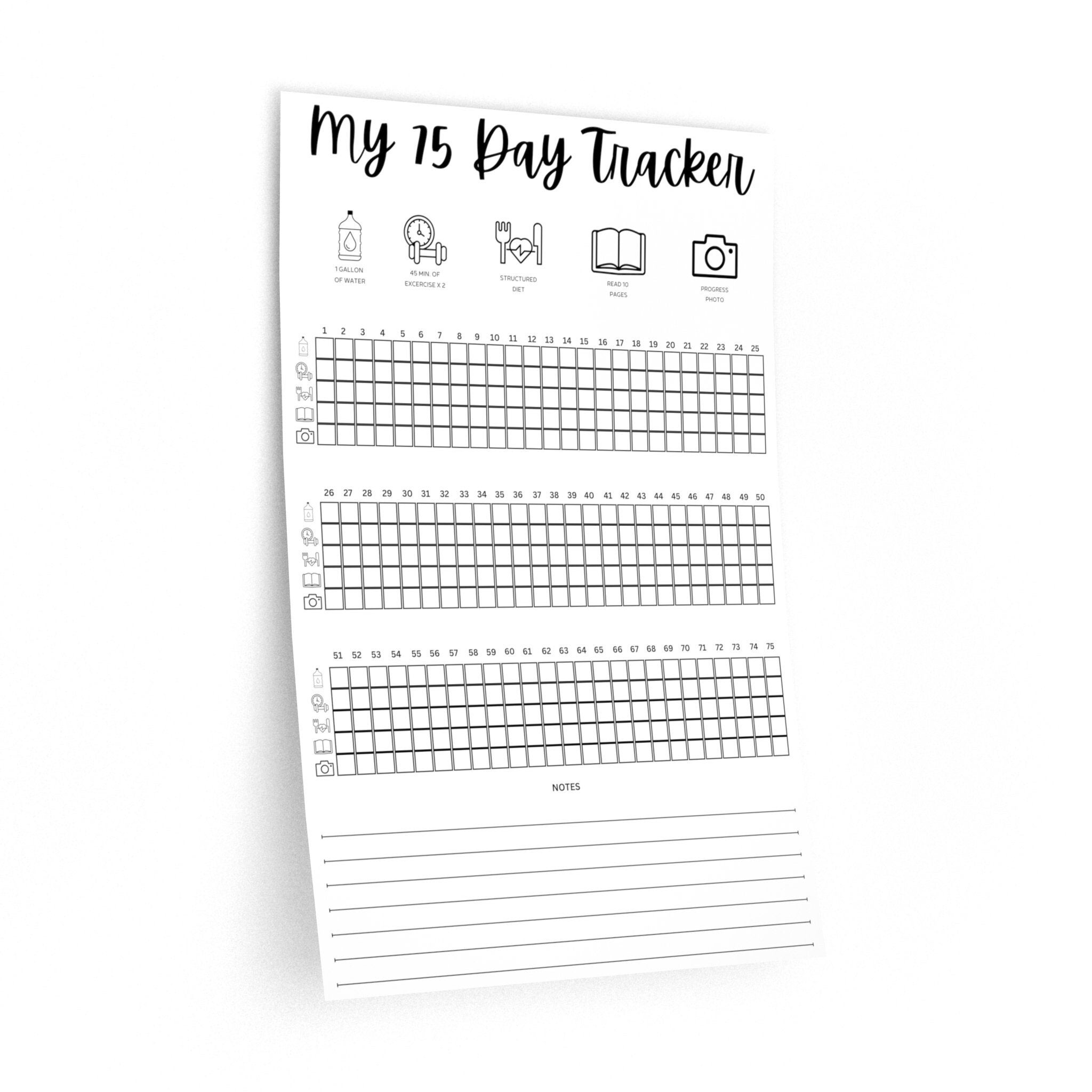 My 75 Day Challenge Tracker Wall Decal for 75 Hard - Etsy