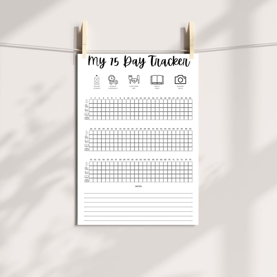 My 75 Day Challenge Tracker Wall Decal for 75 Hard - Etsy