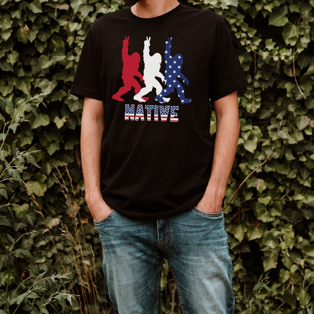 Bigfoot Native American USA Short Sleeve Tee - Etsy