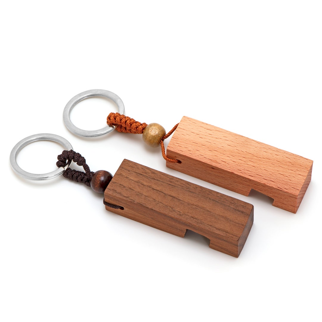 Personalized Wood Phone Stand Key Chain - Cell Phone Stand Key Fob Ring ...