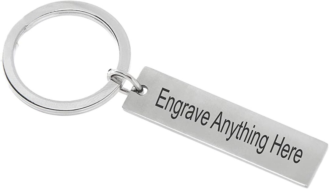 Silver Custom Engraved Keychain 2 Sides of FREE Engraving ...