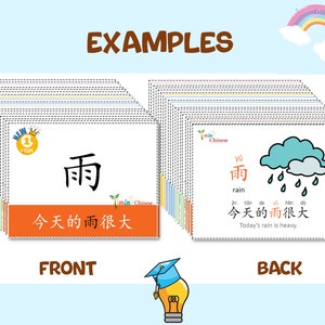 NEW(3.0) HSK1 Flashcards (500 HSK1 Words+ Sentences/color Coded/double Sizes) Chinese Flashcard ...