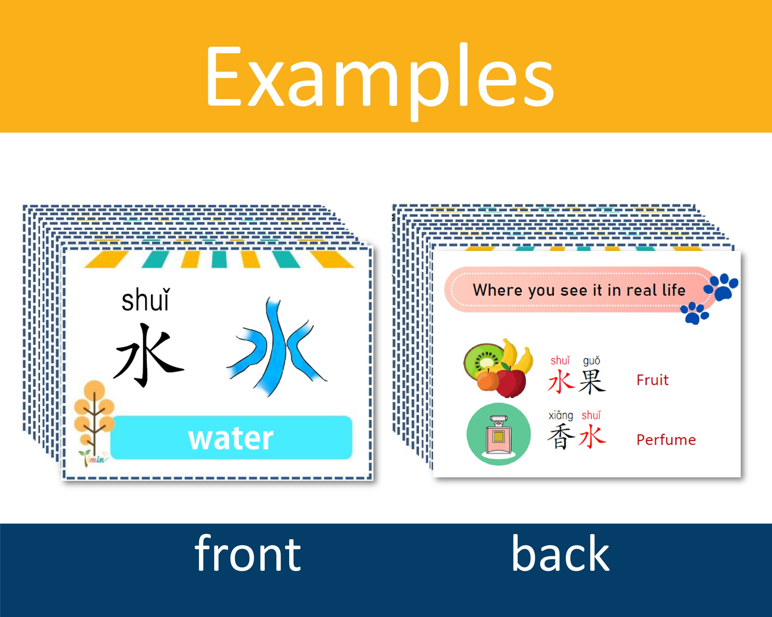 Flashcards of 100 fundamental Chinese characters PDF digital | Etsy