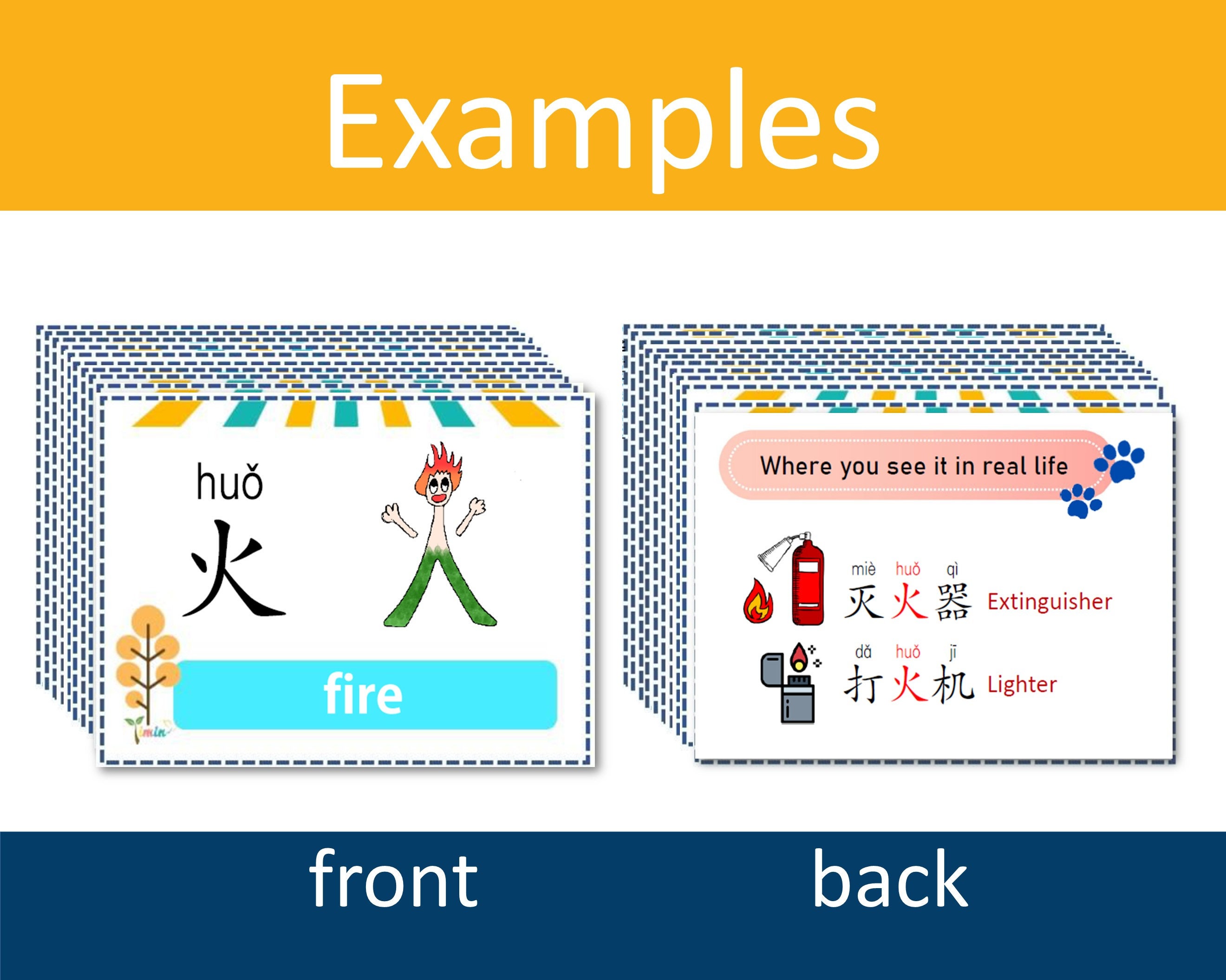 Flashcards of 100 Fundamental Chinese Characters PDF Digital - Etsy ...