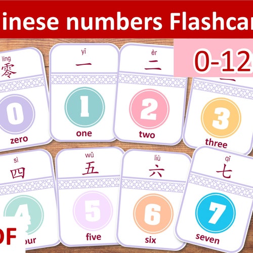 Chinese Numbers 0-120 Flashcards PDF | Etsy