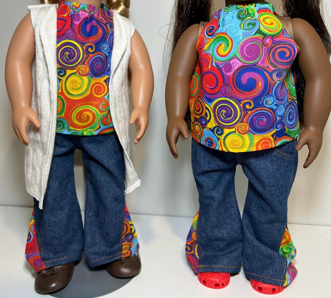 Handmade Bell Bottoms & Halter Top for 18" Dolls - Etsy