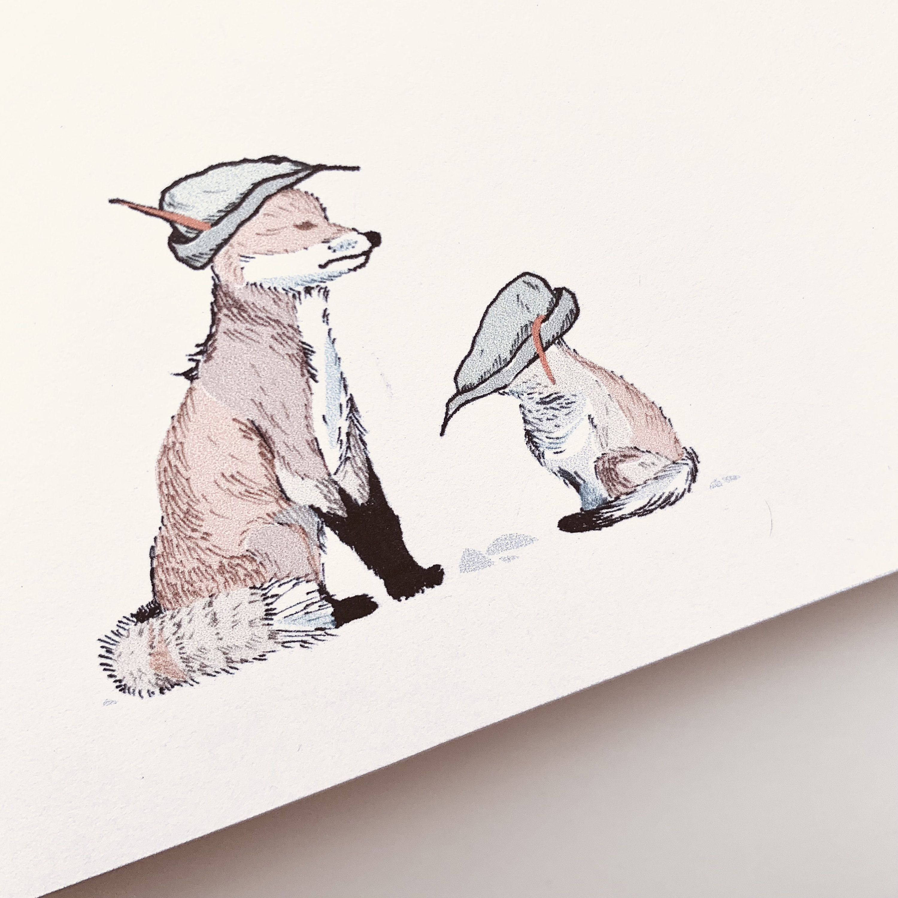 Printable Father's Day Card | Dad Fox and Little Fox | Cute Animals ...