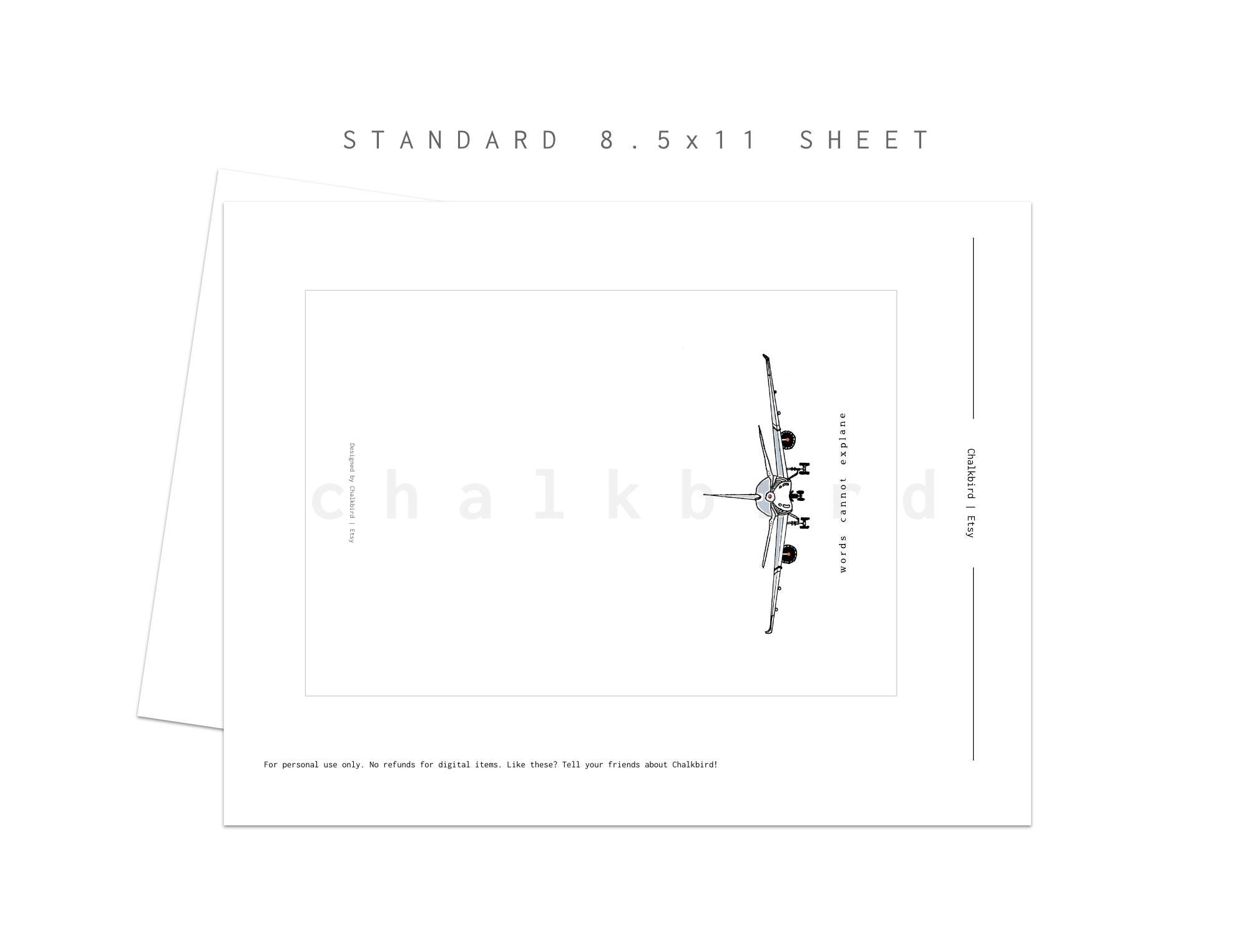 Printable Card | Plane, Airplane | Greeting Card | Simple Funny Card ...