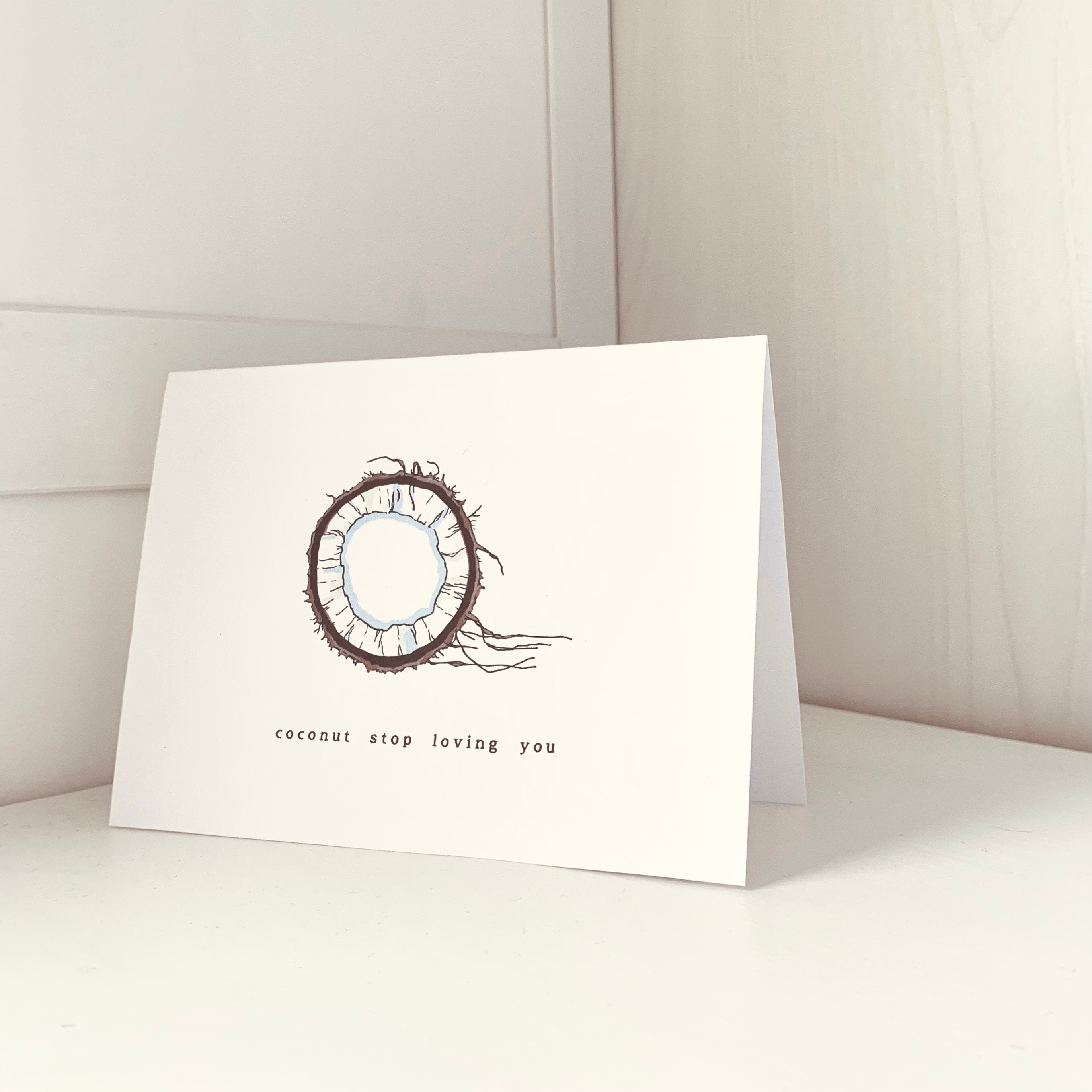 Printable Coconut Card | Pun Greeting Card | Simple Love, Friend ...