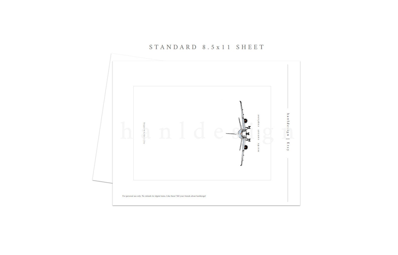 Printable Card Plane Airplane Greeting Card Simple | Etsy