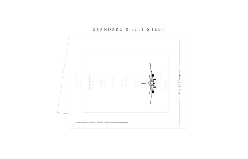 Printable Card Plane Airplane Greeting Card Simple - Etsy